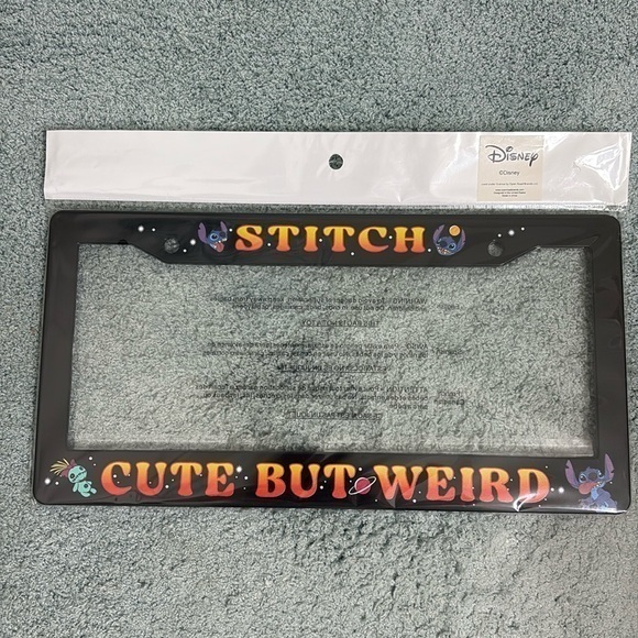Disney | Accents | Disney Stitch Cute But Weird License Plate Frame ...